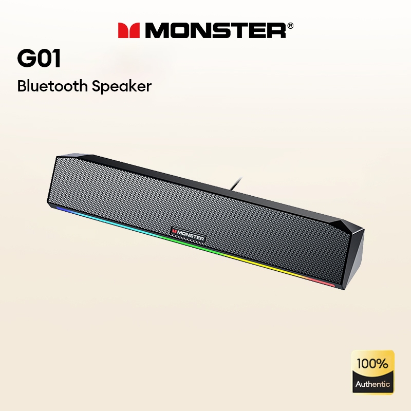 Monster G01 Bluetooth Speaker HD Sound Smart Compatible Low Latency AUX ...
