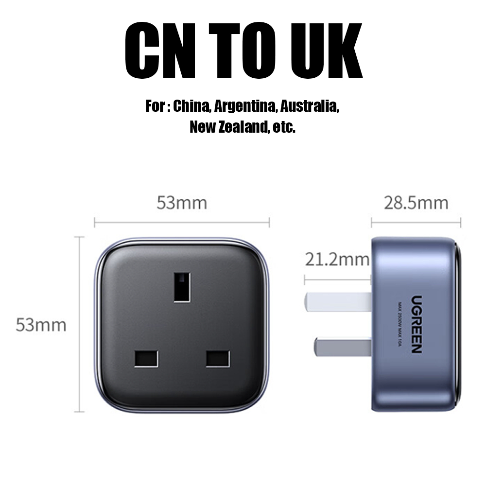 UGREEN adapter Multi-country Travel 250V Power to Socket Converter ...