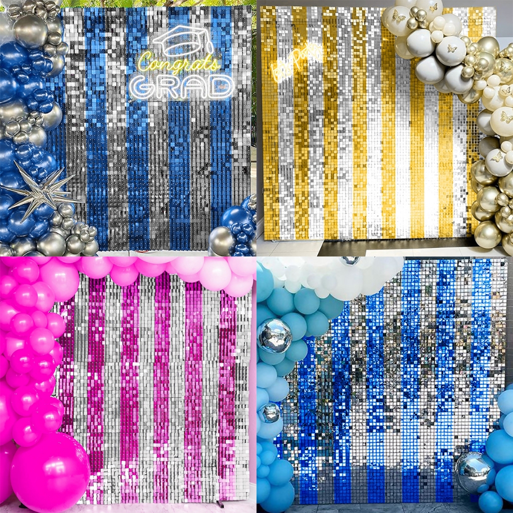 1pc 1*2M Muticolor Foil Curtain Happy Birthday Decoration Tassel ...
