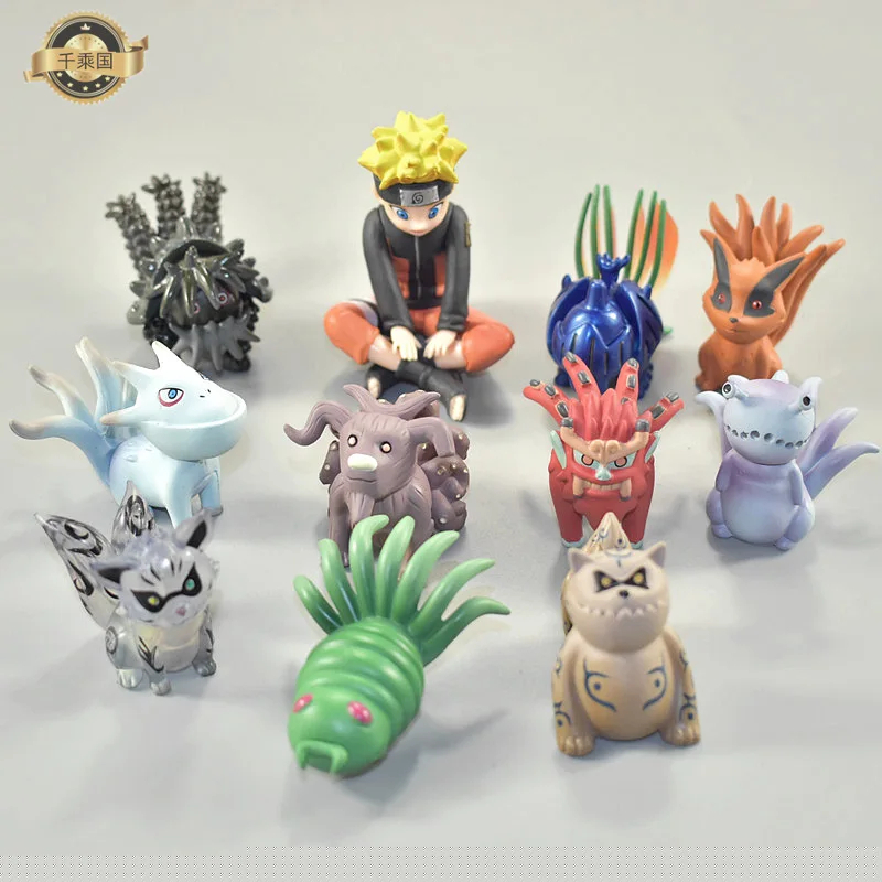 11Pcs/Set Q Version Uzumaki Naruto Tailed Beasts Shukaku Gyuki Kurama ...
