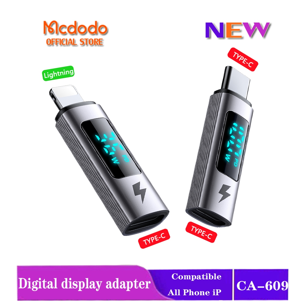Mcdodo 100W Digital Display Ddapter Type C to Lighining / Type C Fast Charging For iP 15 14 Pro ...
