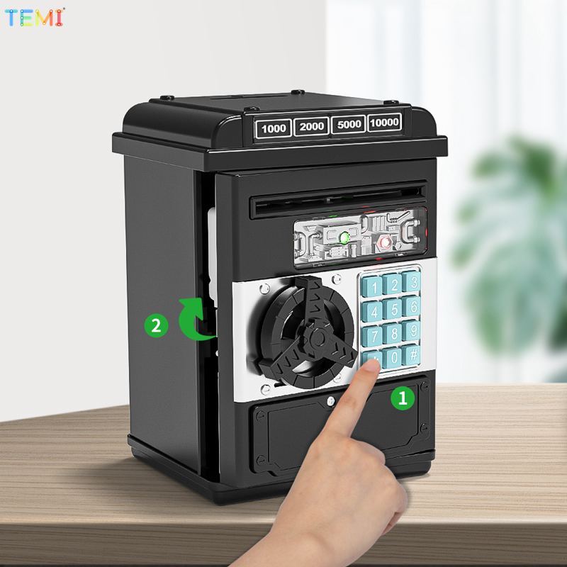 TEMI Digital Electric Piggy Bank Kids Money Saving Box Coin Savings LCD ...