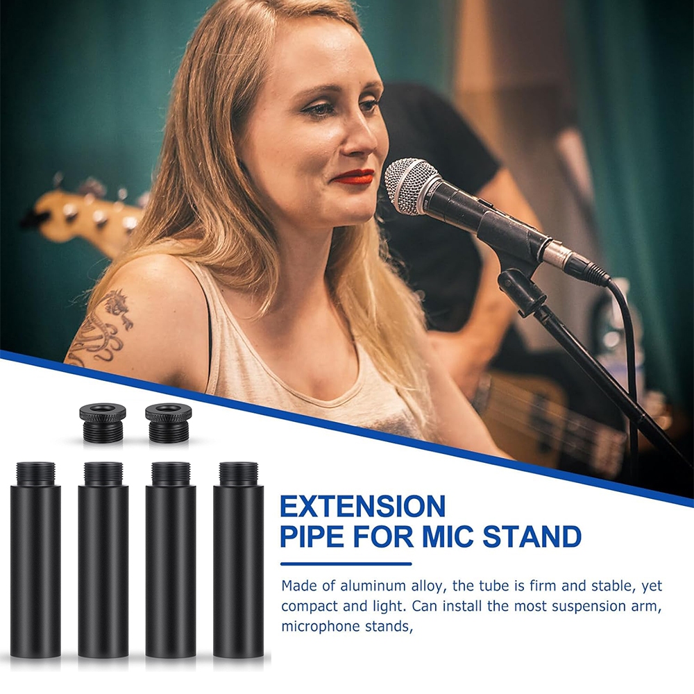 Mic Stand Extension Tube Microphone Extension Pipe Aluminium Alloy ...