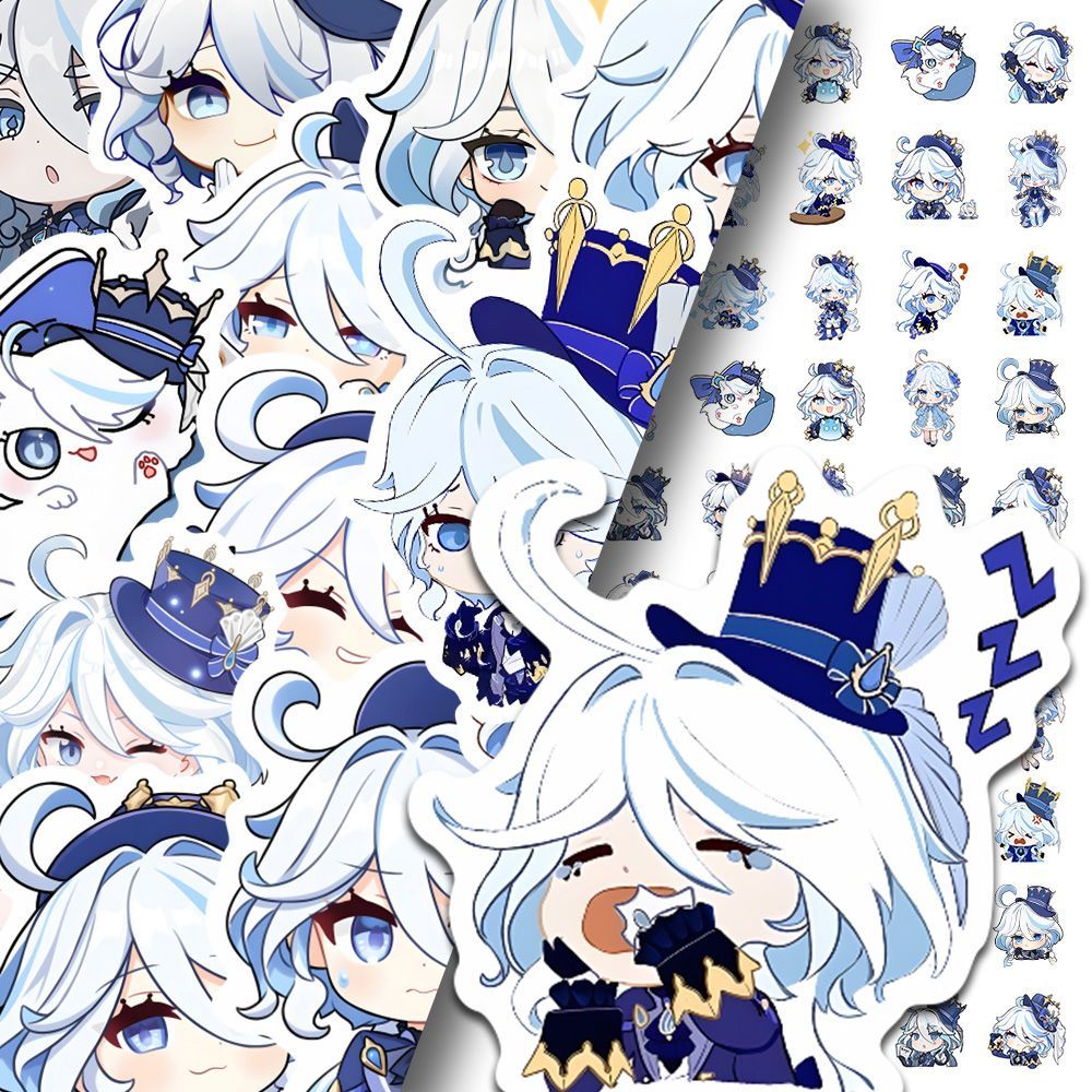 Genshin Impact Furina Stickers Focalors Fontaine Cartoon Sticker Cute ...