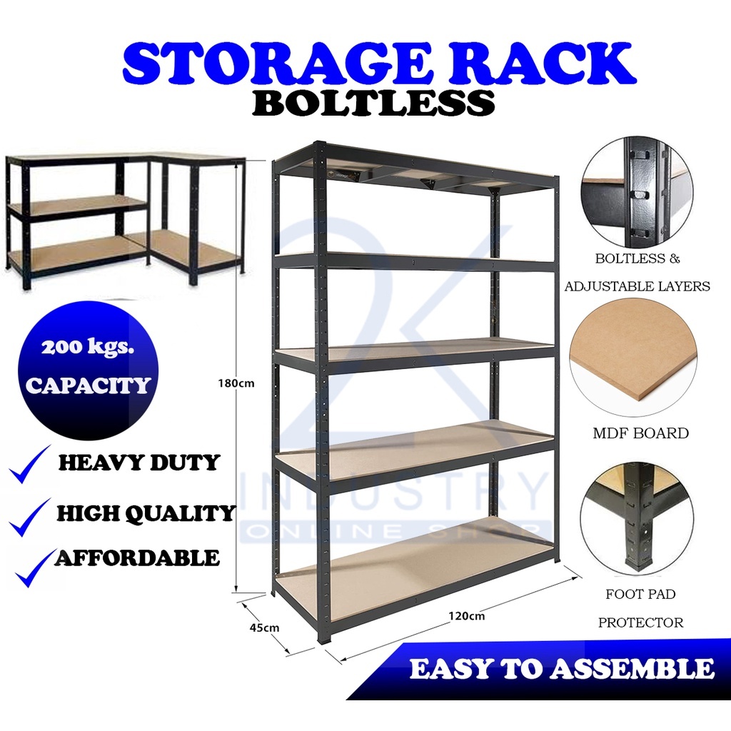 UPSEN Boltless Rack Adjustable Rak Besi Serbaguna Rak Dapur Rack Shelf ...