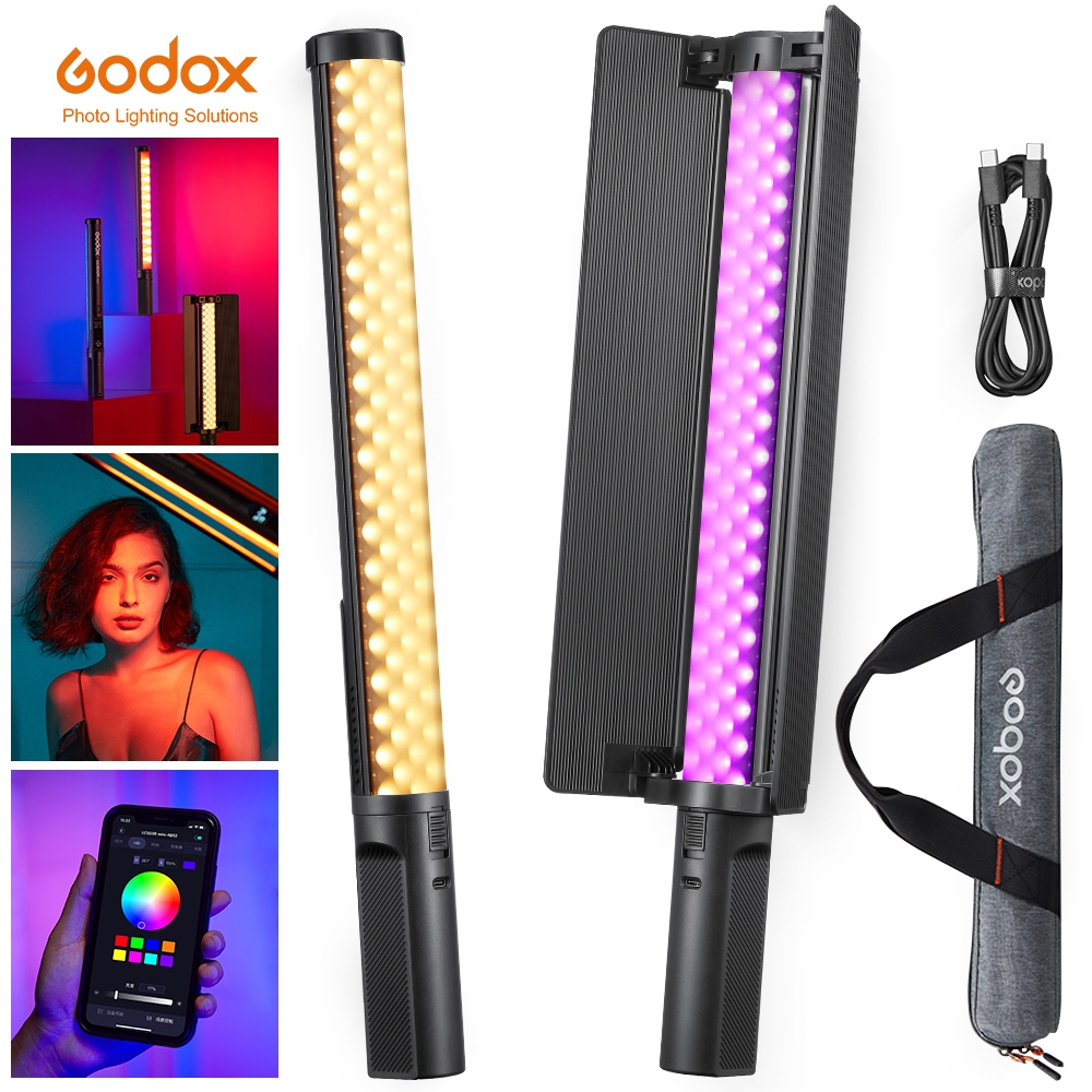 Godox LC500R Mini 20W RGB LED Tube Light Stick Light RGBWW 2500K-8500K Color Temperature 15 FX ...