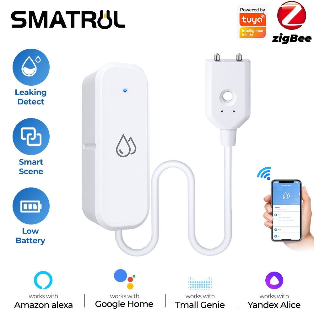 SMATRUL Tuya Zigbee Water Leak Sensor Flooding Detector Smartlife APP ...