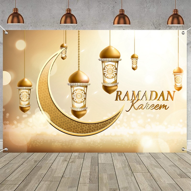 150*100cm Eid Mubarak Decor Banner Eid Backdrop Party Decorations Eid ...