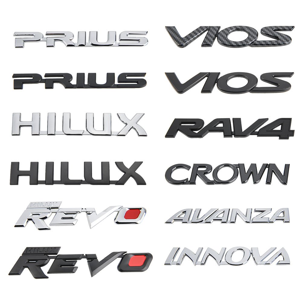 3D Emblem Car Sticker CROWN VIOS HILUX REVO PRIUS AVANZA INNOVA RAV4 ...