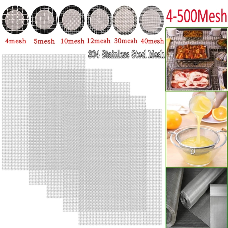1pcs 4-500Mesh 304 Stainless Steel Mesh Filter Net Metal Front Repair ...