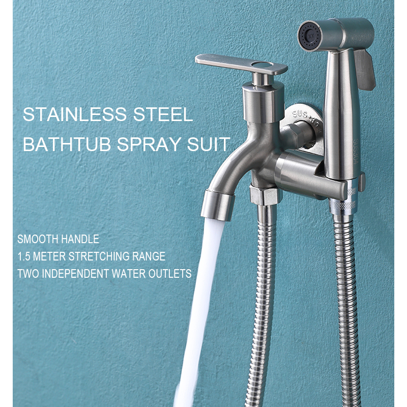 High pressure Bidet spray set hand bidet two way tap faucet bathroom ...