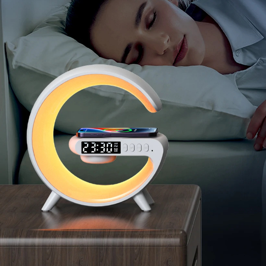 Table & Desk Lamp with Wireless Charging Light Up Speaker G Shape LED ...