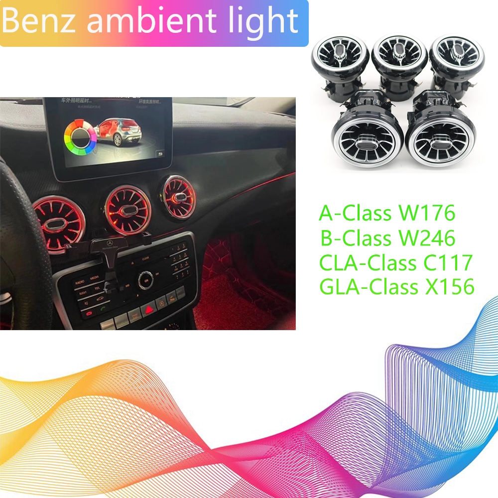 New 64-Color LED Car Air Vent Turbine Atmosphere Lamp Ambient lighting ...