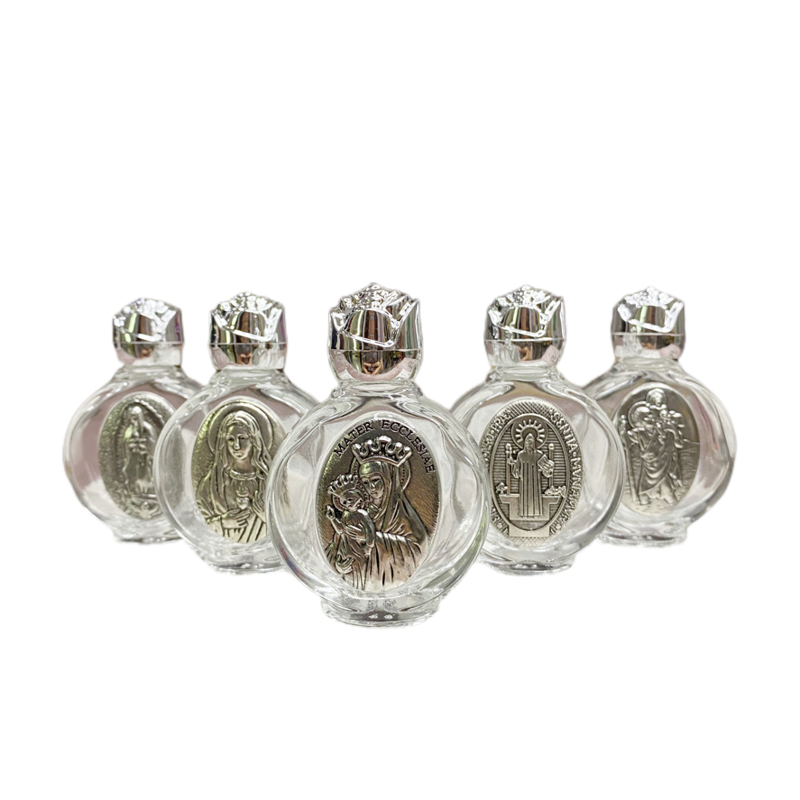 1 piece catholic christian baptism glass bottle gold and silver icon ...