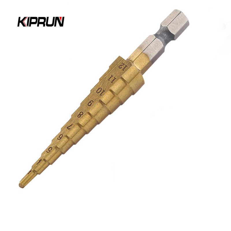 KIPRUN 3-12mm HSS Step Universal Drill Bit Set, 3-12mm HSS Titanium ...