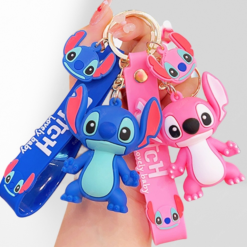 Stitch Keychain Cartoon Mickey Mouse Minnie Lilo & Stitch Pooh Donald ...
