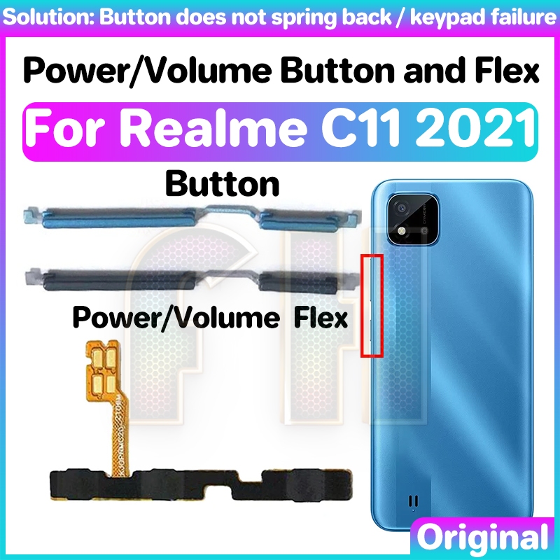 Power Volume button flex For Realme C11 2021 Switch Power ON OFF Key Mute Volume control Button ...