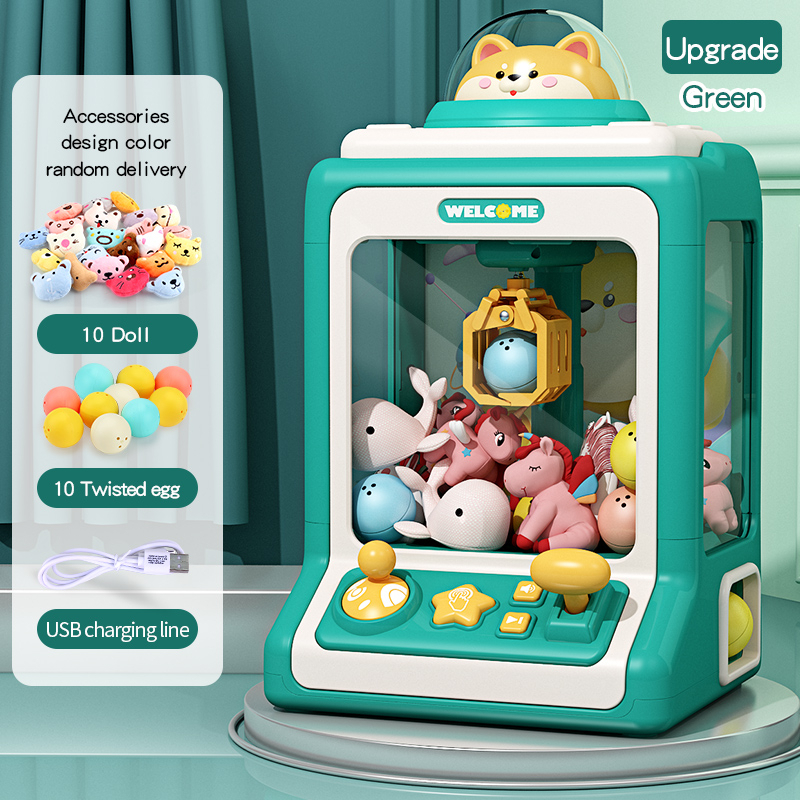 [Qilemeng] Large Claw Machine Children Mini Doll Machine Toy Claw Doll ...