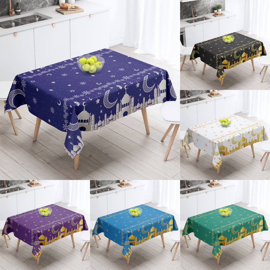 6 Style 130*220CM Eid Mubarak Plastic Tablecloth Ramadan Decoration ...
