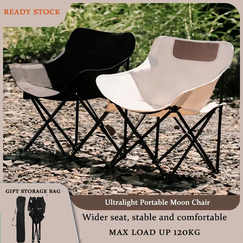 【Msia Ready Stock】 Moon Floding Chair Outdoor Camping Chair Hiking ...
