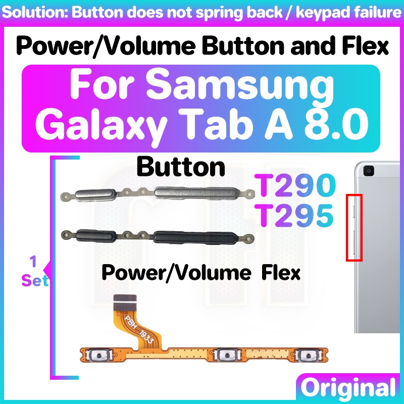 Power Volume button flex For Samsung galaxy Tab a8.0 2019 T290 T295 Switch Power ON OFF Key Mute ...