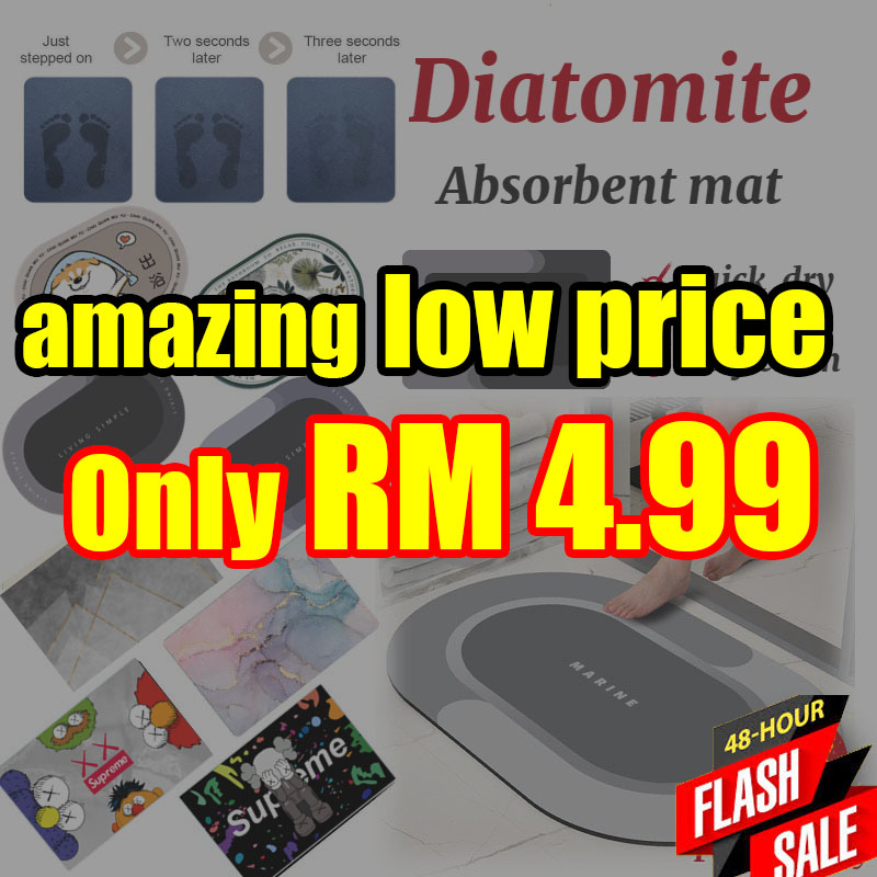 【Msia Ready Stock】Diatomite Mat Soft Non-slip Mat Absorbent Mat Quick ...