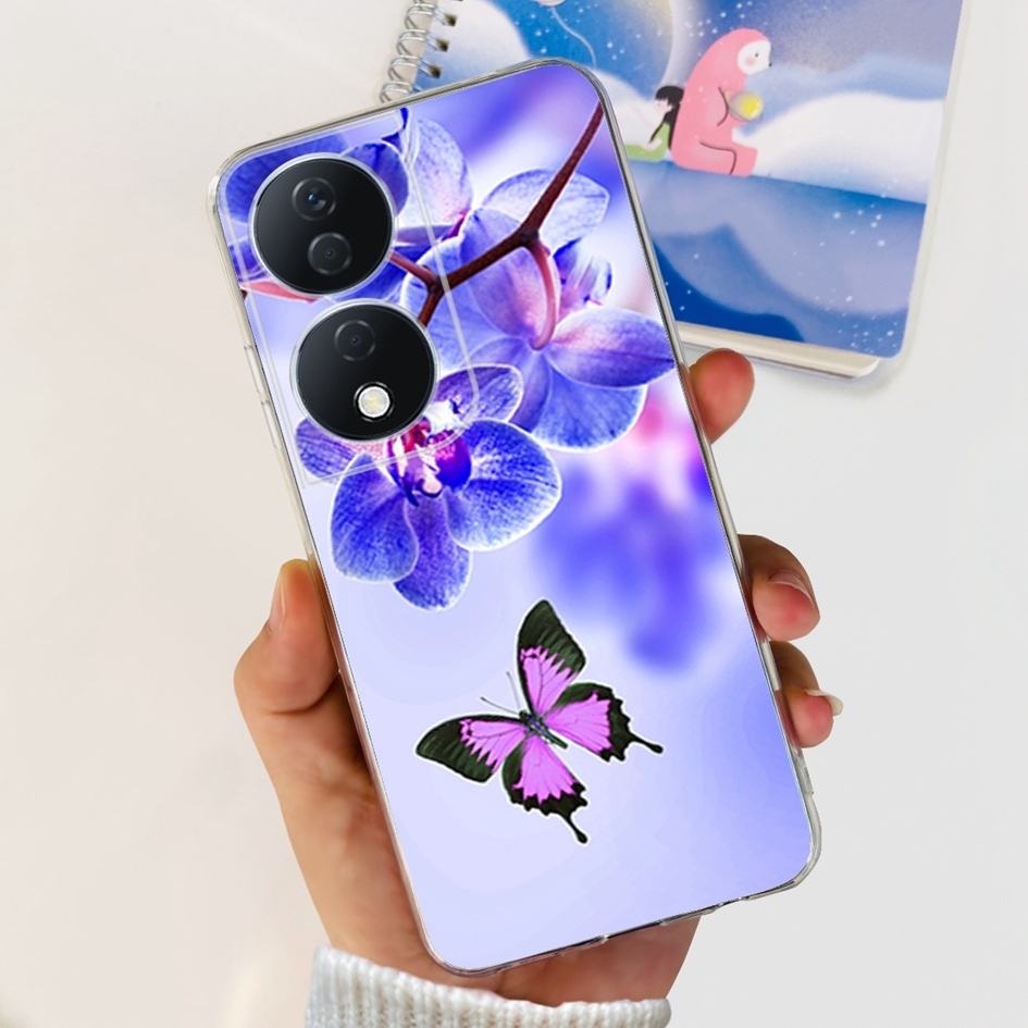 For Huawei Honor X7B 5G Case 2023 Popular Flower Cartoon Cover Clear ...