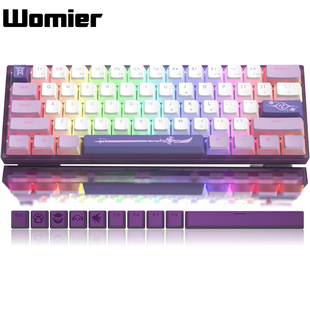 WOMIER K61/WK61 60% Mechanical Keyboard 61 Keys PBT Hot Swap Switches ...