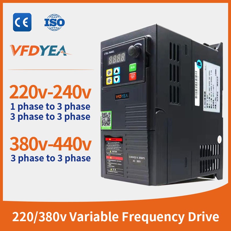 415v 3 Phase VFD Variable Frequency Speed Drive 1.5/2.2/3.0/4.0/7.5KW ...