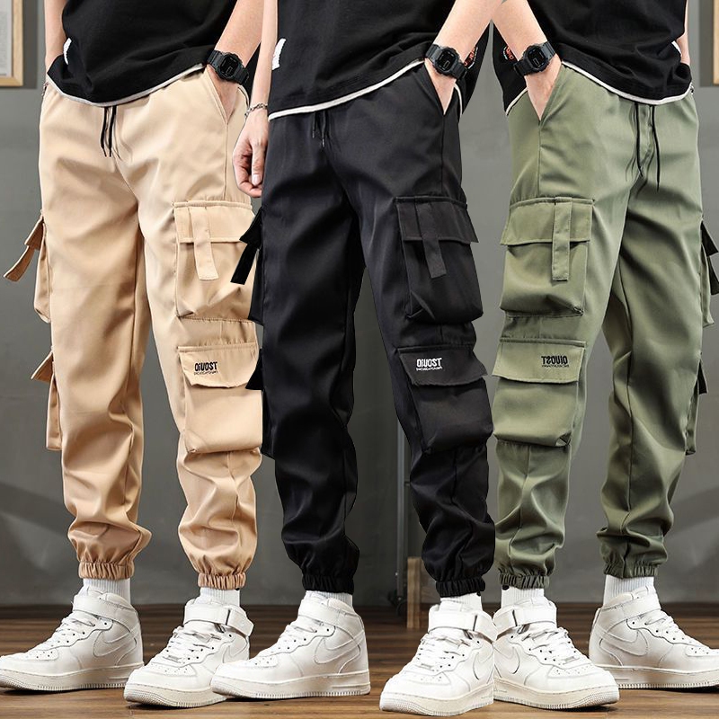Ready Stock jogger cargo pants men black jogger pants men Seluar Cargo ...