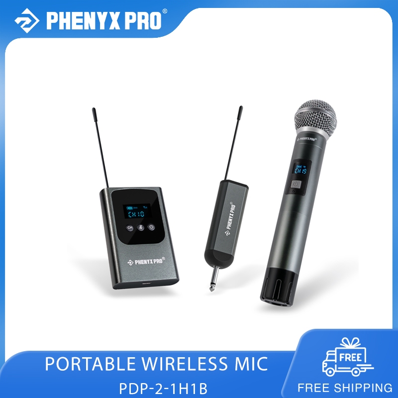 Phenyx Pro PDP-2-1H1B Dual Digital Wireless Microphone System UHF Mics ...