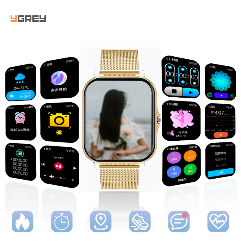 XIAOMI Couple Watches Smart Watch 1.69 Full Touch Screen Fitness ...