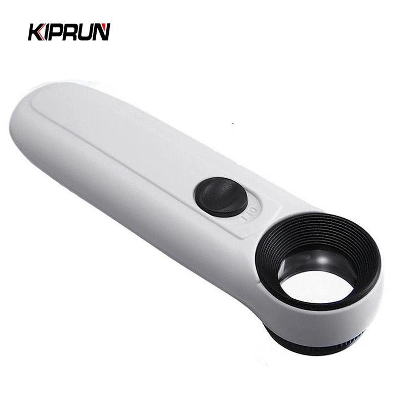 KIPRUN 40x Magnifier Magnifying Acrylic lens Glass with 2 LED Light ...