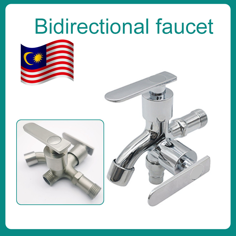 Water Tap Bathroom sink Double outlet washing machine faucet 304 ...