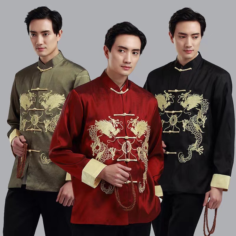 Chinese style men's wear jacket Tang suit men's long sleeve coat ...