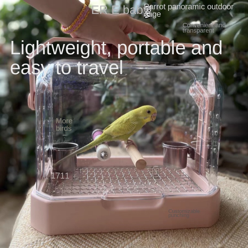 Multifunctional Transparent Portable Parrot Out Cage Pet Portable Cage ...