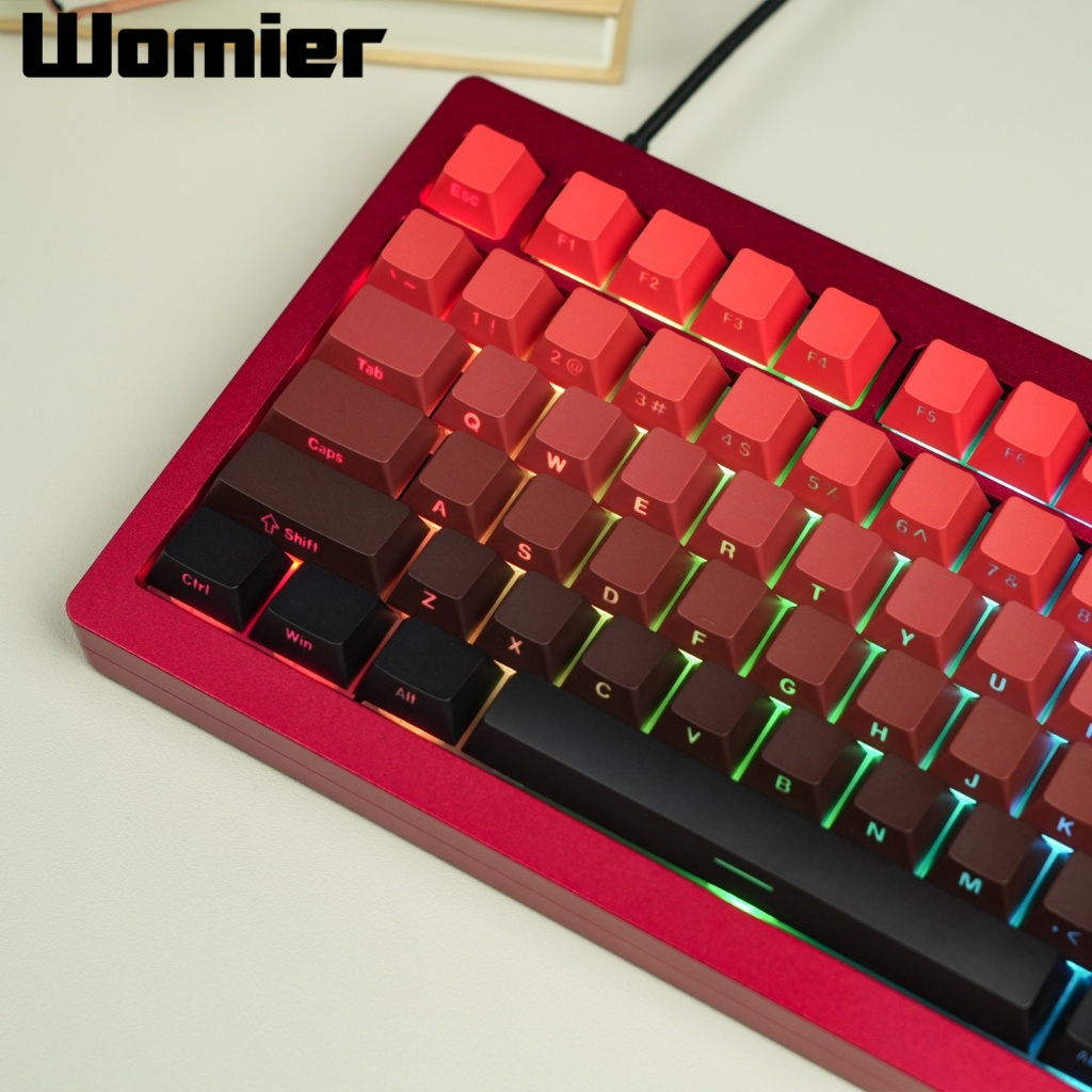 WOMIER 136 Keys Double Shot PBT Keycaps Shine-through Side Printed Backlit Keycaps Cherry ...