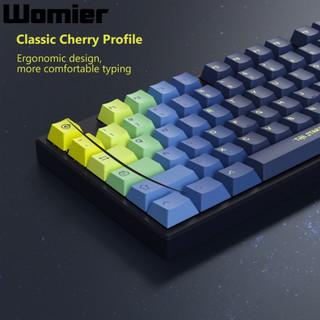 WOMIER Retro Horizontal Gradient Keycap, 131 Keys Keycap Double Shot ...