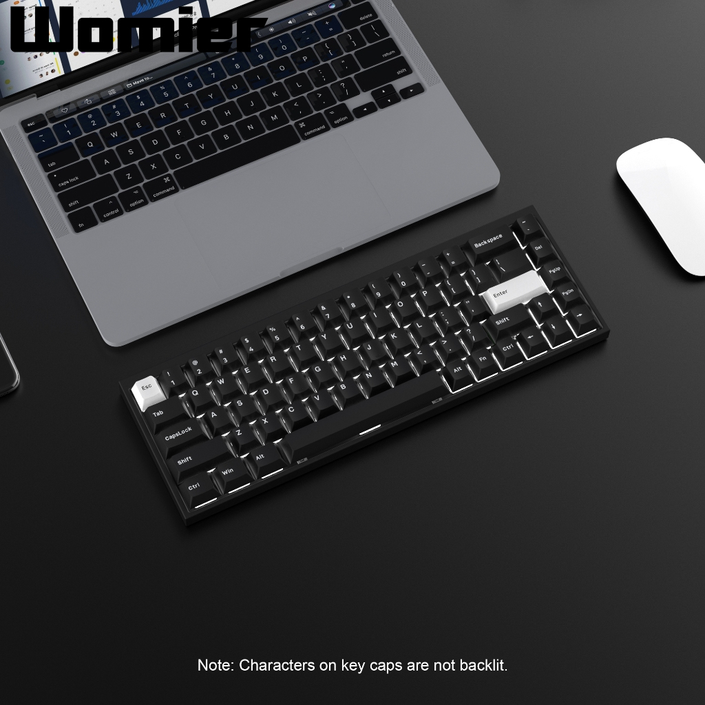 WOMIER 168 Keys WOB Full Set Keycaps Double Shot PBT Key Cap Mechanical ...
