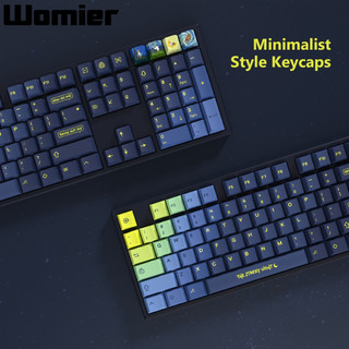 WOMIER Retro Horizontal Gradient Keycap, 131 Keys Keycap Double Shot ...