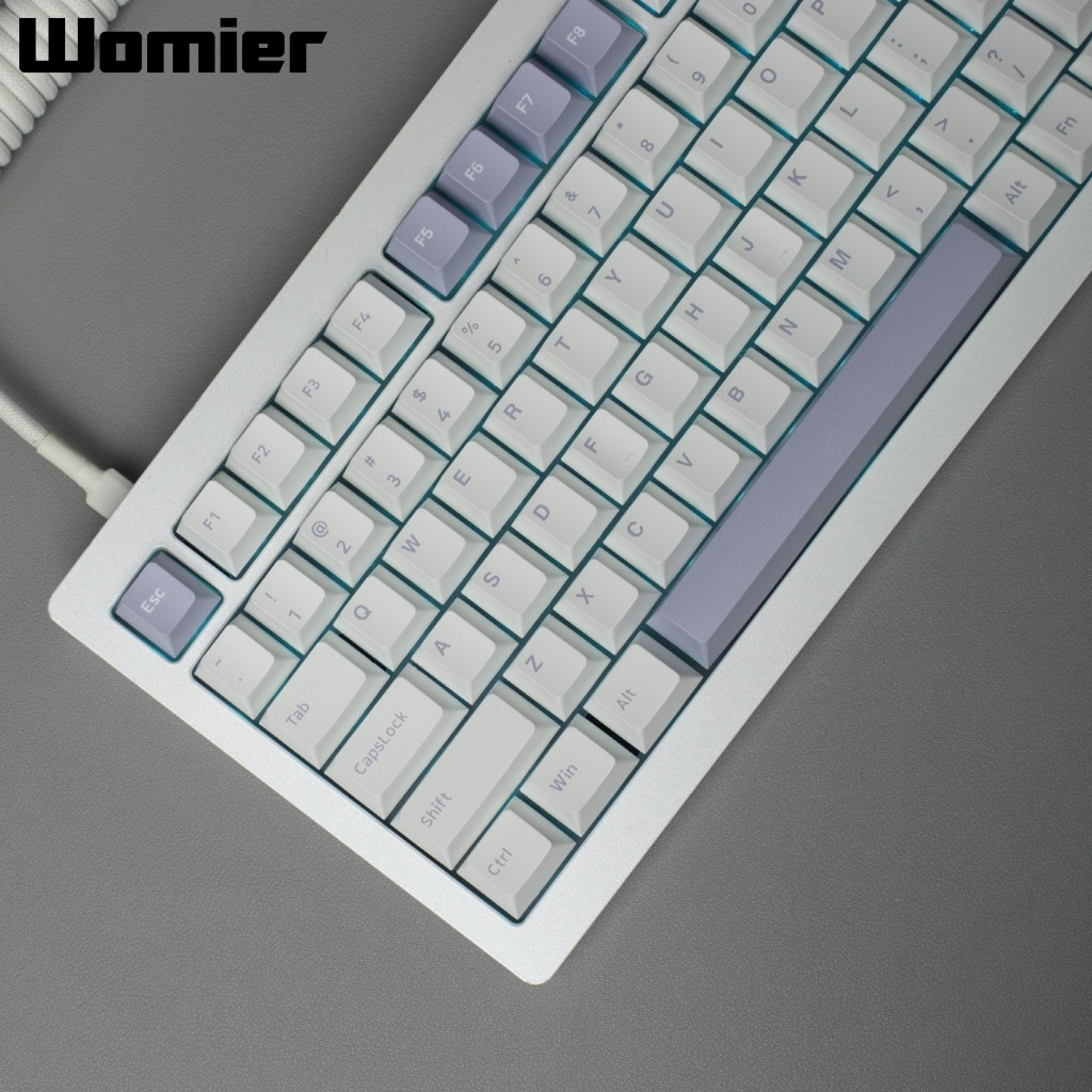 WOMIER 168 Keys White Purple PBT Keycaps Cherry Profile Key Cap Custom ...