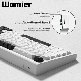 WOMIER 189 Keys BOW White Black ISA Profile PBT Keycaps Custom ...