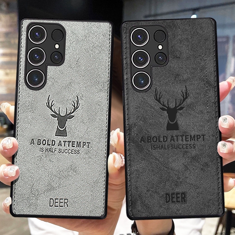 Antlers Pattern Shockproof Sweatproof Cloth Casing Case for S24 Ultra ...