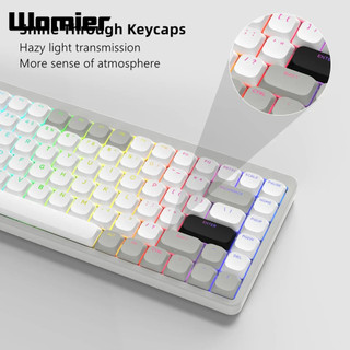 WOMIER 143 Keys PBT Low Profile Keycaps Shine Through RGB Backlit Key ...