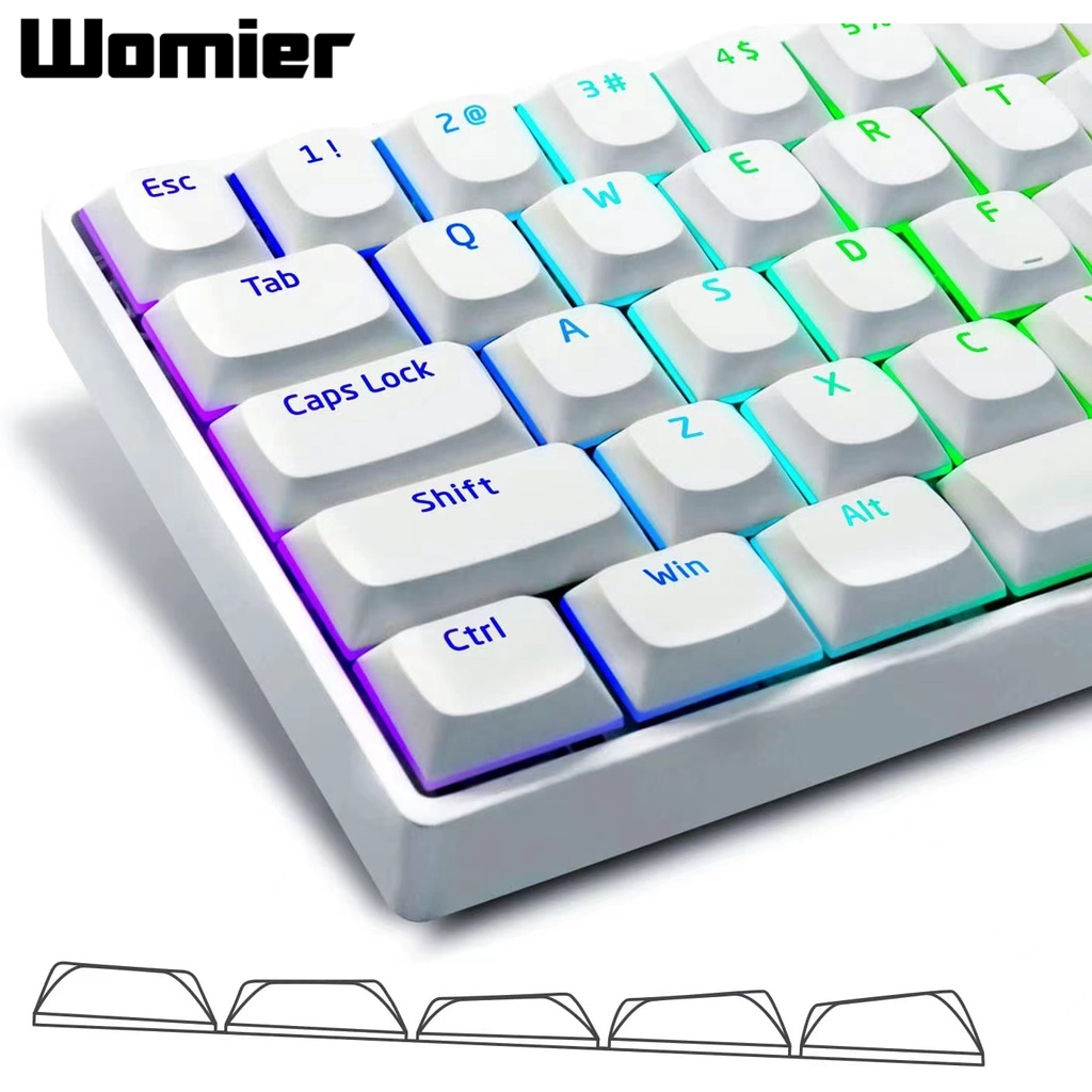 WOMIER Low key cap 117 keys - custom cap, Horizon keyboard cap for 60% ...