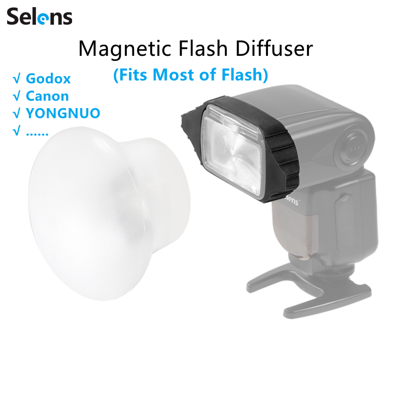 Selens Magnetic Silicone Sphere Flash Diffuser Speedlite Speedlight ...