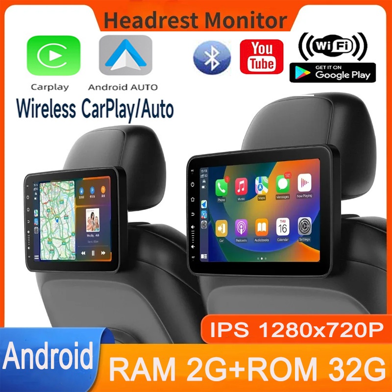 2G RAM +32G ROM 10.1 inch Car Android Headrest Monitor For Car Rear ...