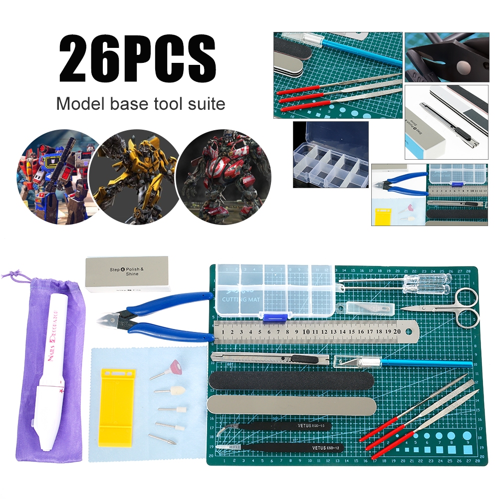 26Pcs Modeler Basic Tool Set Complete Portable Hobby Building Tool Kit ...