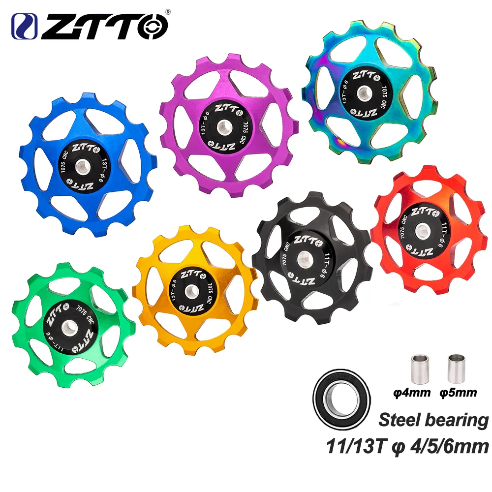 ZTTO MTB 11T 13T CNC Bicycle Rear Derailleur Jockey Wheel Steel Bearing Pulley AL7075 Road Bike ...
