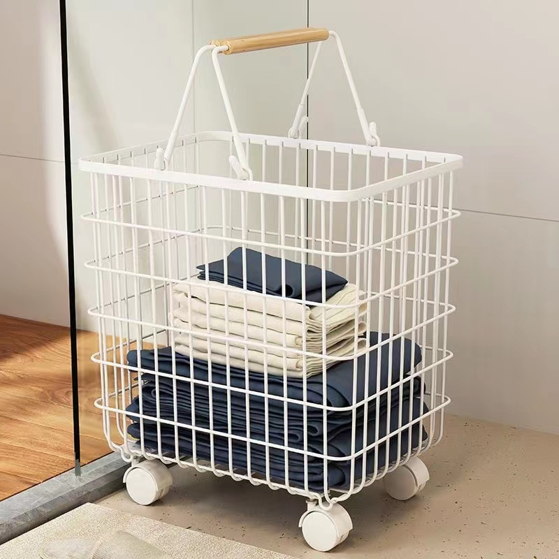 Laundry basket Dirty clothes storage basket with wheel movable basket ...